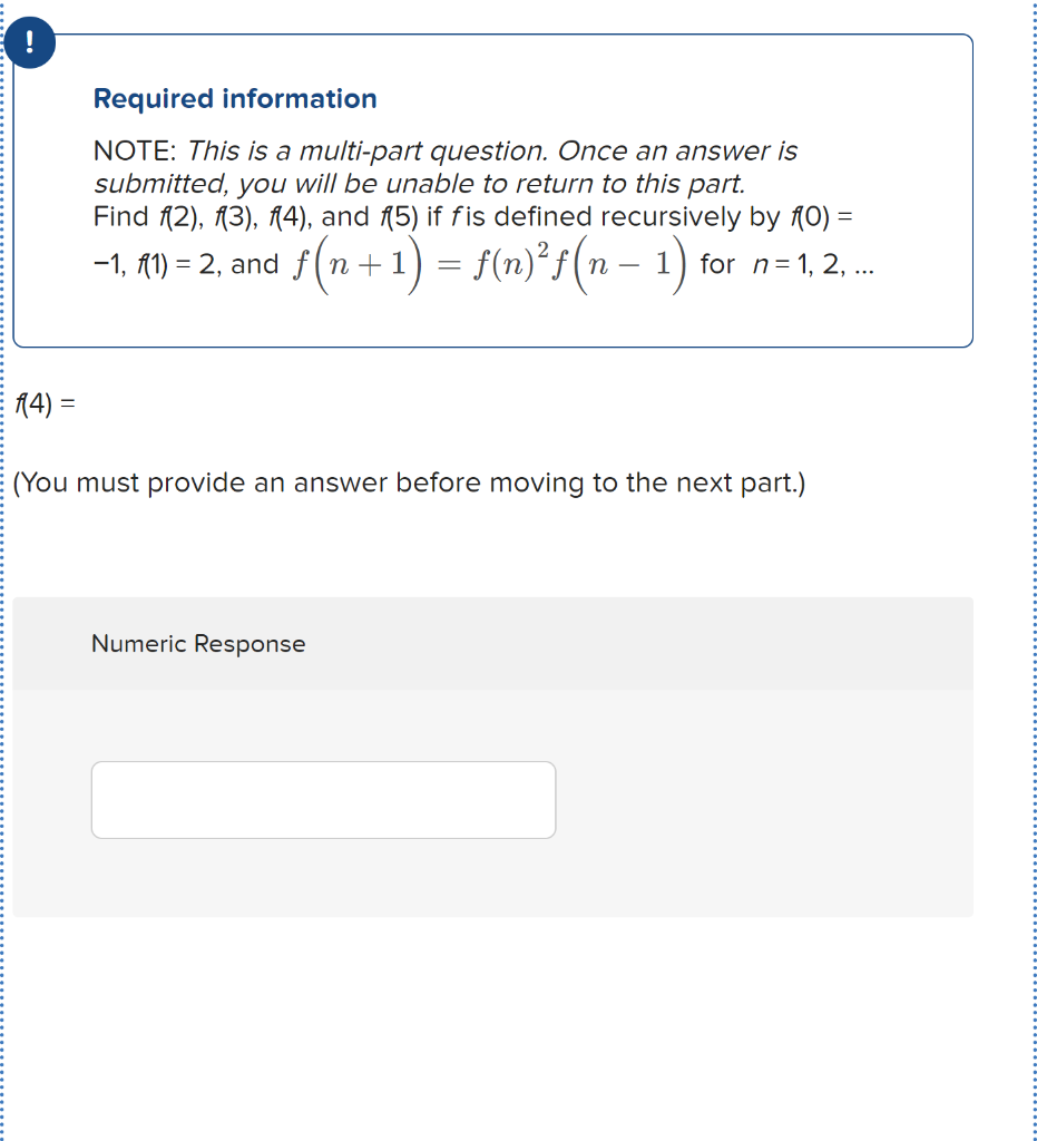 Solved Required information NOTE: This is a multi-part | Chegg.com