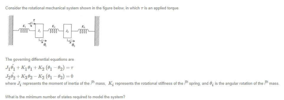 Solved Consider the rotational mechanical system shown in | Chegg.com