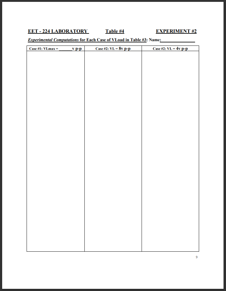 EET - 224 - LABORATORY EXPERIMENT #2 Capacitor | Chegg.com