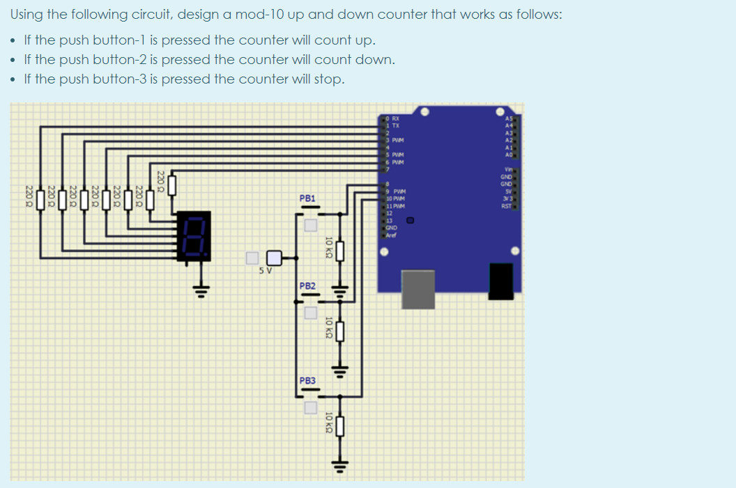Using the following circuit, design a mod-10 up and | Chegg.com