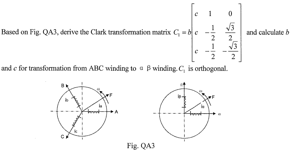 Solved Based on Fig. QA3, derive the Clark transformation | Chegg.com