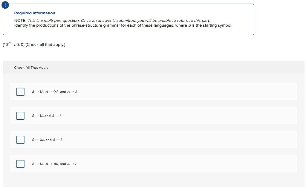 Solved Required information NOTE: This is a multi-part | Chegg.com
