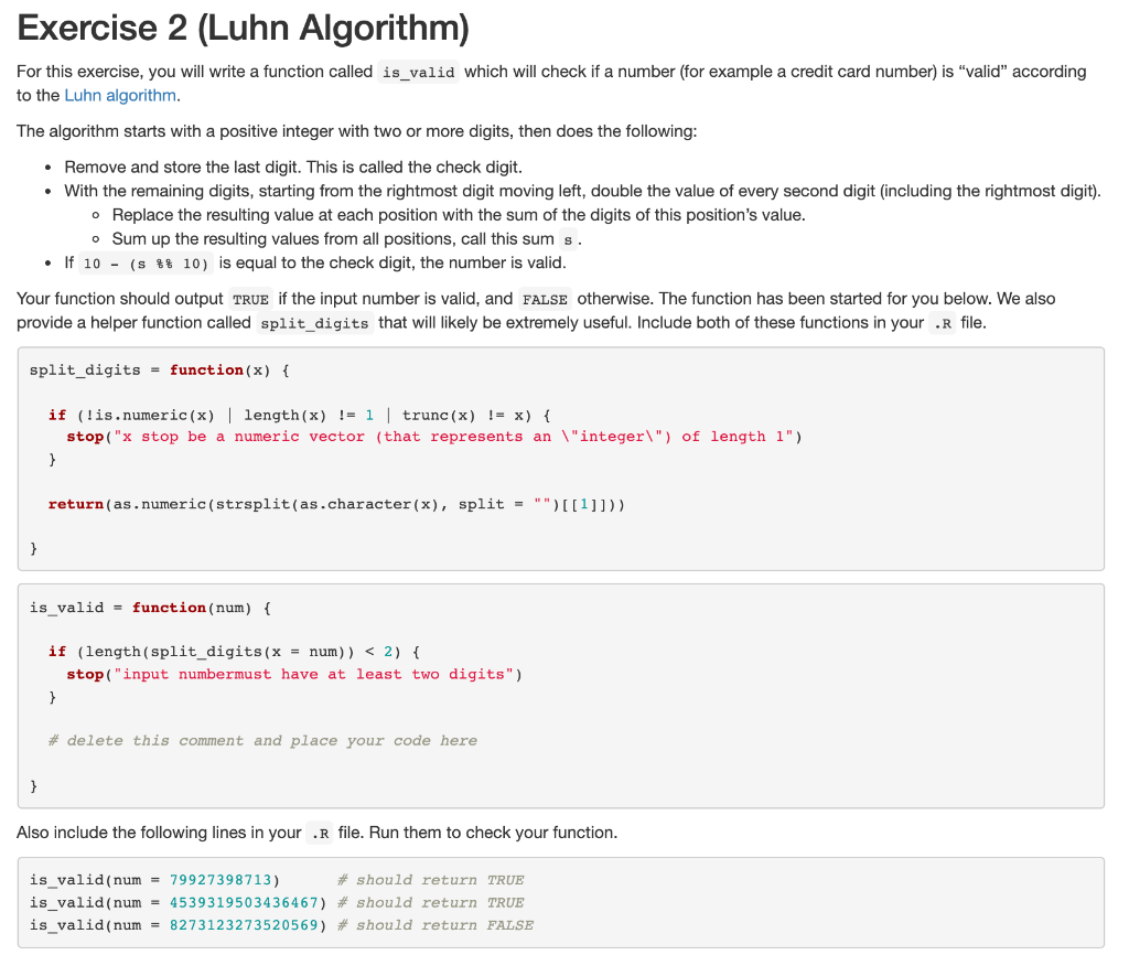 Solved CODE IN RSTUDIO: For this exercise, you will write a | Chegg.com