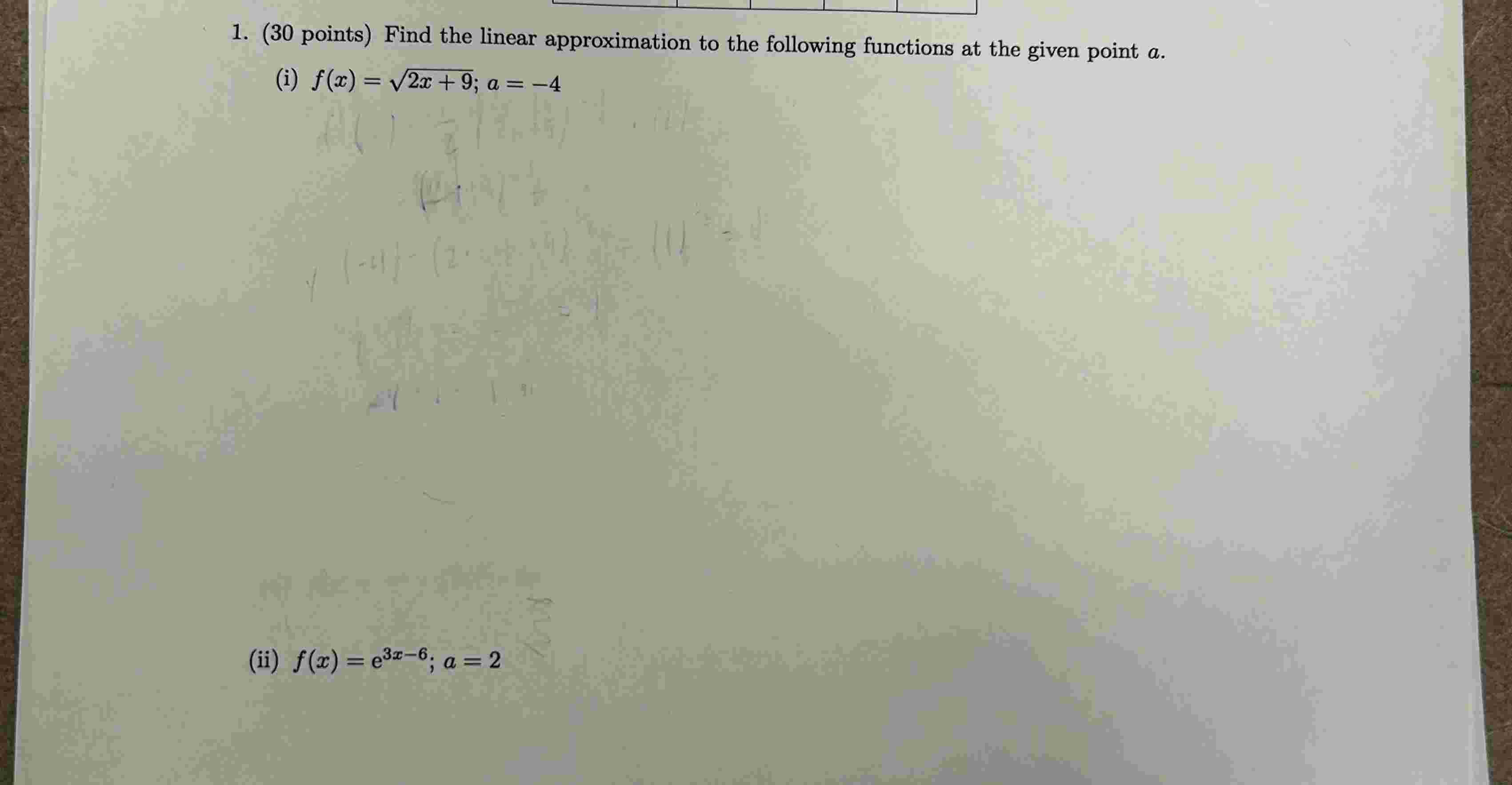 Solved ( 30 ﻿points) ﻿Find the linear approximation to ﻿the | Chegg.com