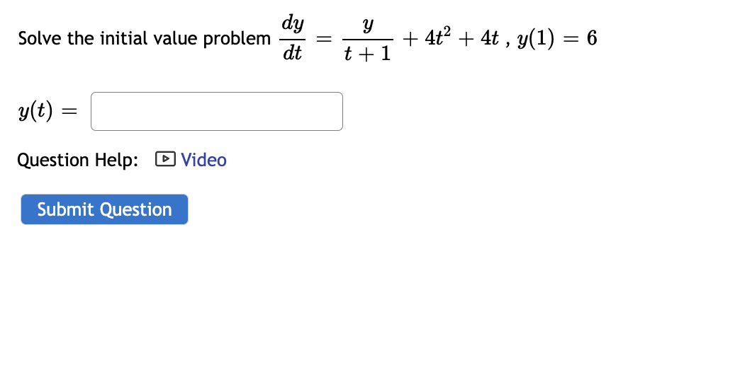 Solved Solve the initial value problem | Chegg.com