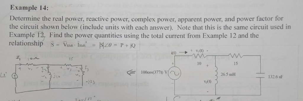 Solved Example 14: Determine the real power, reactive power, | Chegg.com