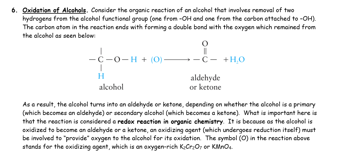 Solved 6. Oxidation of Alcohols. Consider the organic | Chegg.com