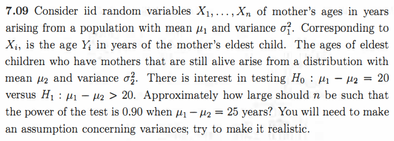 Solved 7.09 Consider iid random variables X1,…,Xn of | Chegg.com