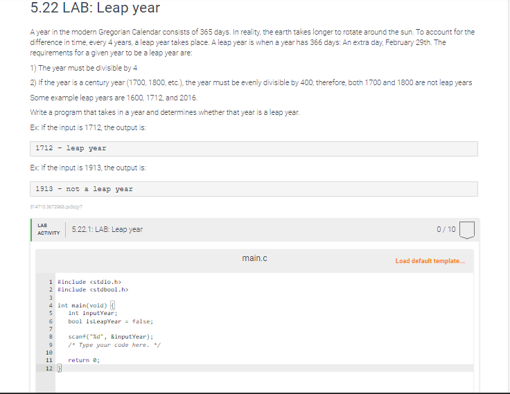 Solved A year in the modern Gregorian Calendar consists of | Chegg.com