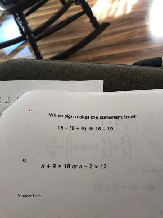 Solved Which sign makes the statement true? 16-(6 + 6) 16-10 | Chegg.com