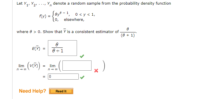 Solved ' Let Y1, Yz1 ..., Y., denote a random sample from | Chegg.com