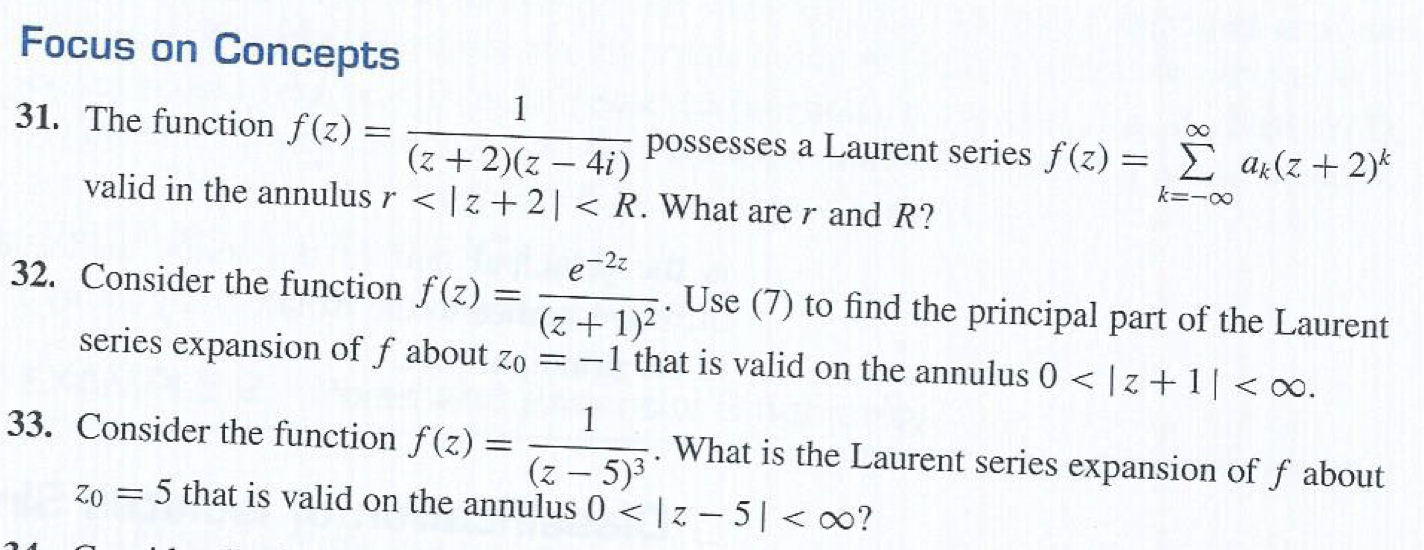 Solved In Problems 21 and 22, expand f(z) = 1 in a Laurent | Chegg.com