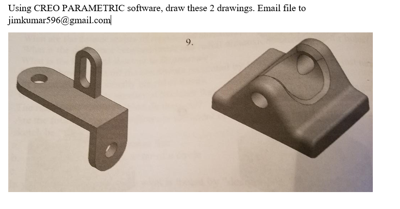Using CREO PARAMETRIC software, draw these 2 | Chegg.com
