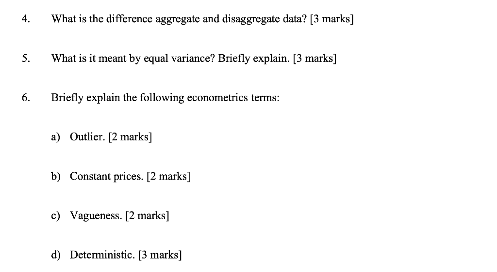 Solved 4. What is the difference aggregate and disaggregate | Chegg.com
