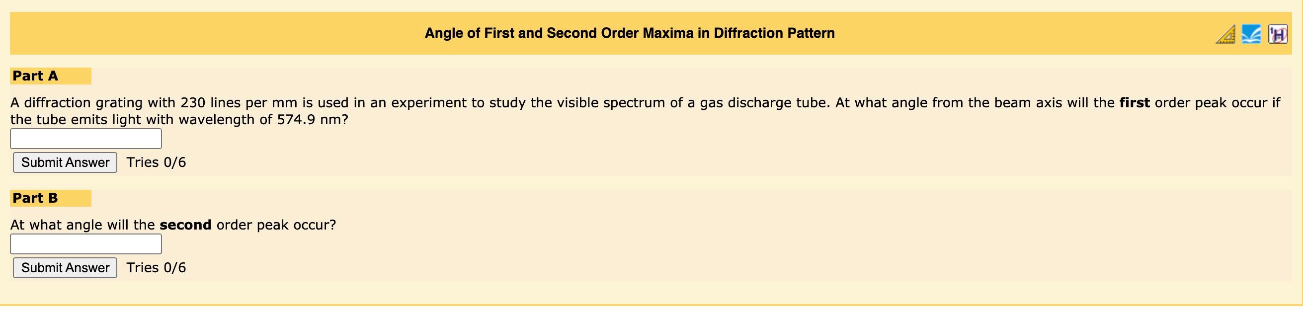 Solved Angle of First and Second Order Maxima in Diffraction | Chegg.com