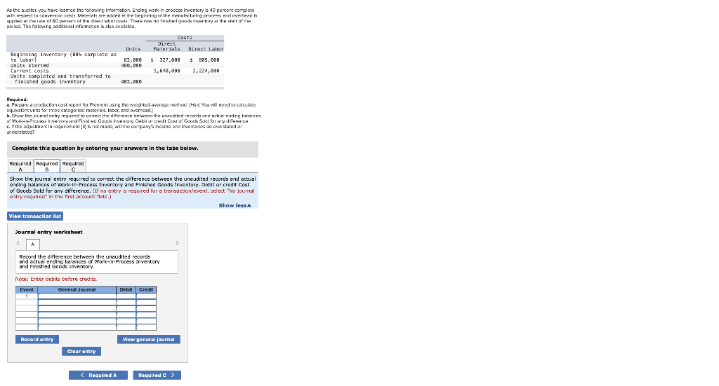 Problem 8-57 (Algo) Prepere a Production Cost Report | Chegg.com