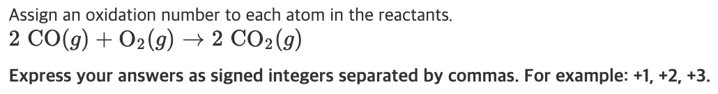 Solved Assign an oxidation number to each atom in the | Chegg.com