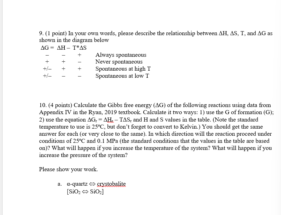 Solved 9. (1 point) In your own words, please describe the | Chegg.com