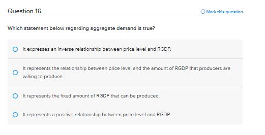 Solved Question 16 Mark this question Which statement below | Chegg.com