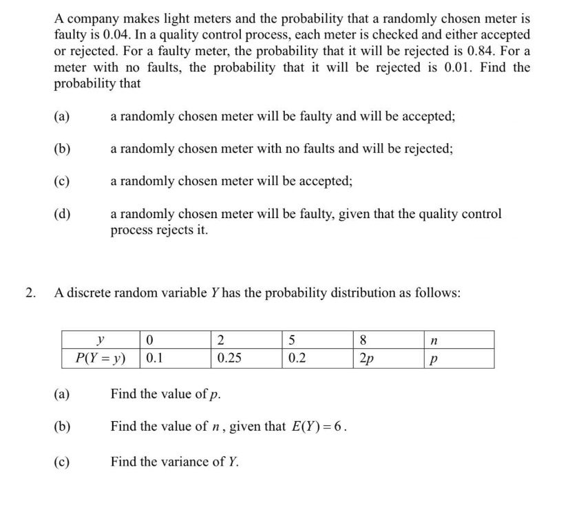 Solved A company makes light meters and the probability that | Chegg.com
