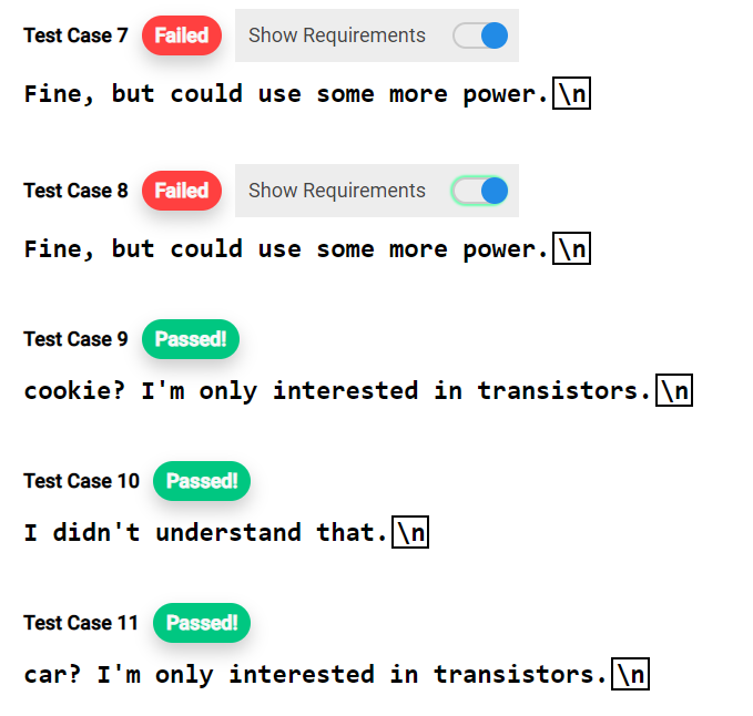 Solved 20 points Create a basic chat bot. All input will | Chegg.com