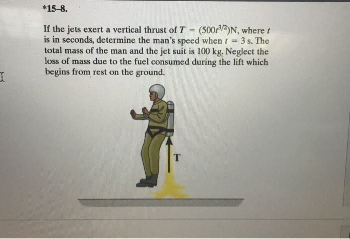 Solved *15-8 If the jets exert a vertical thrust of T | Chegg.com