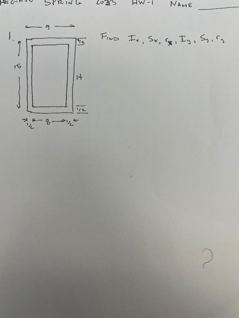 Solved Find Ix,Sx,rx,Iy,Sy,ry | Chegg.com