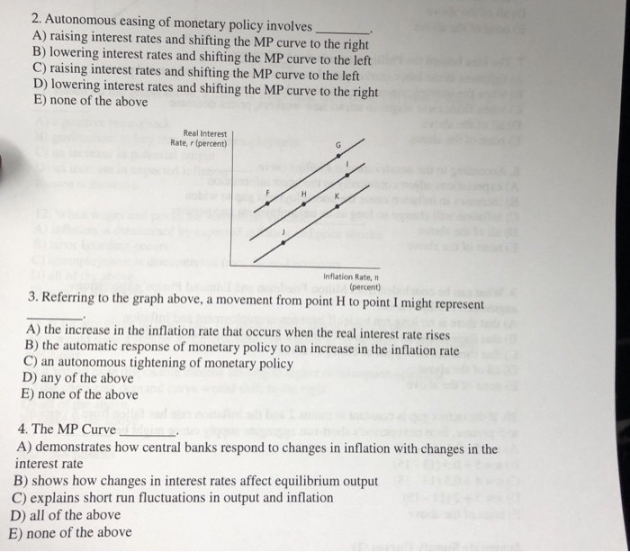 Solved 2. Autonomous easing of monetary policy involves A) | Chegg.com