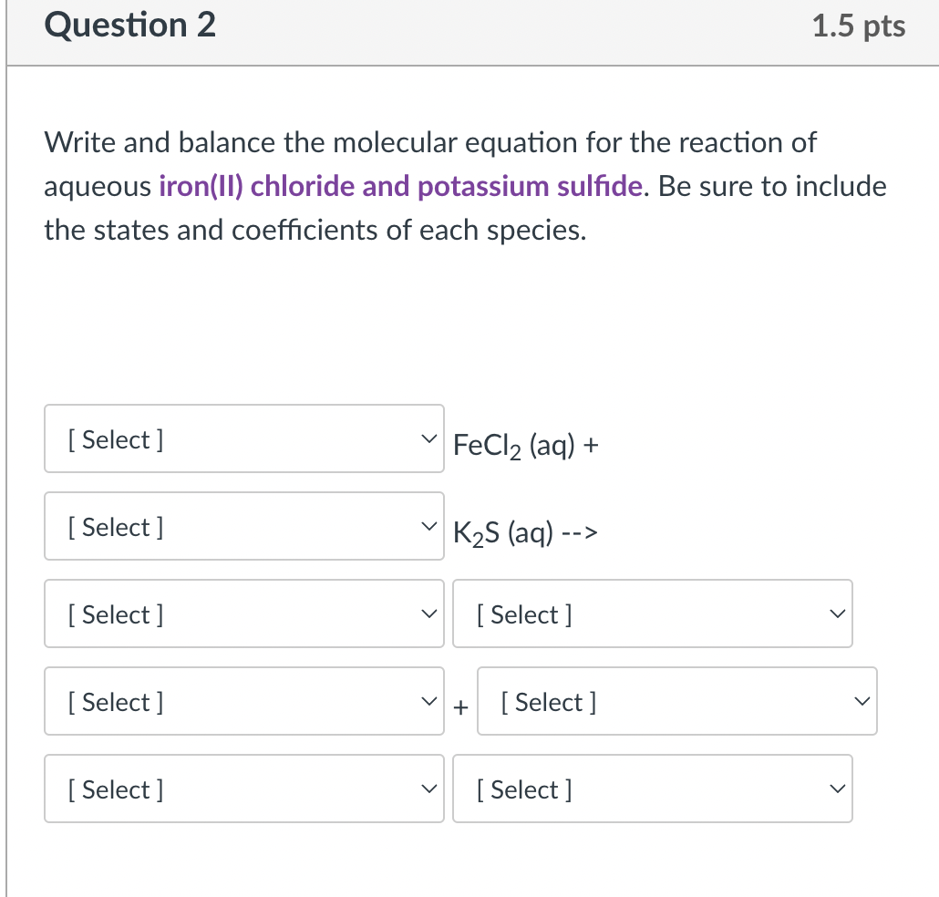 Solved Write and balance the molecular equation for the | Chegg.com