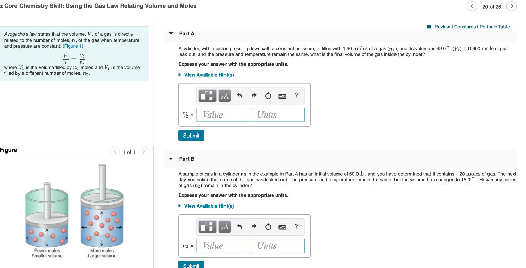Solved Core Chemistry Skill: Using the Gas Law Relating | Chegg.com
