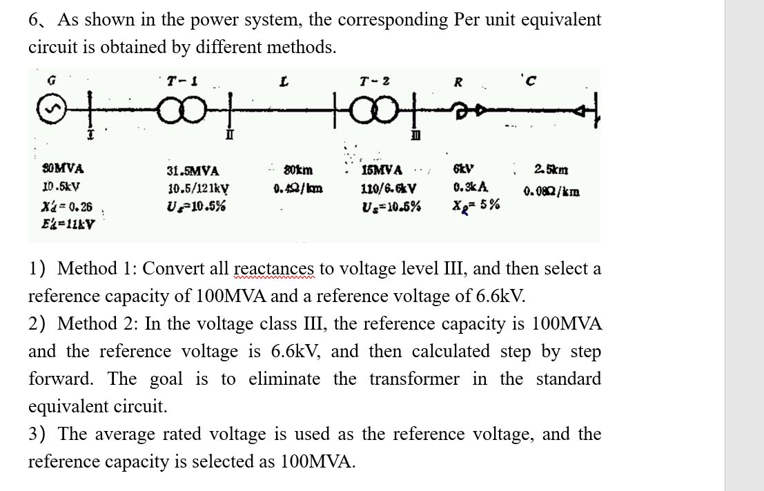 Solved 6. As shown in the power system, the corresponding | Chegg.com
