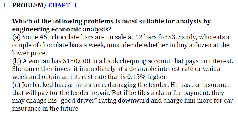 Solved PROBLEM/ ﻿CHAPT. 1Which of the following problems is | Chegg.com