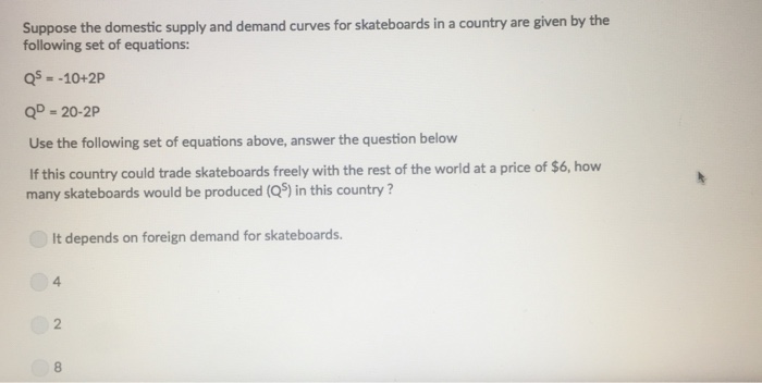 Solved QS--10+2P QD -20-2P Use the following set of | Chegg.com