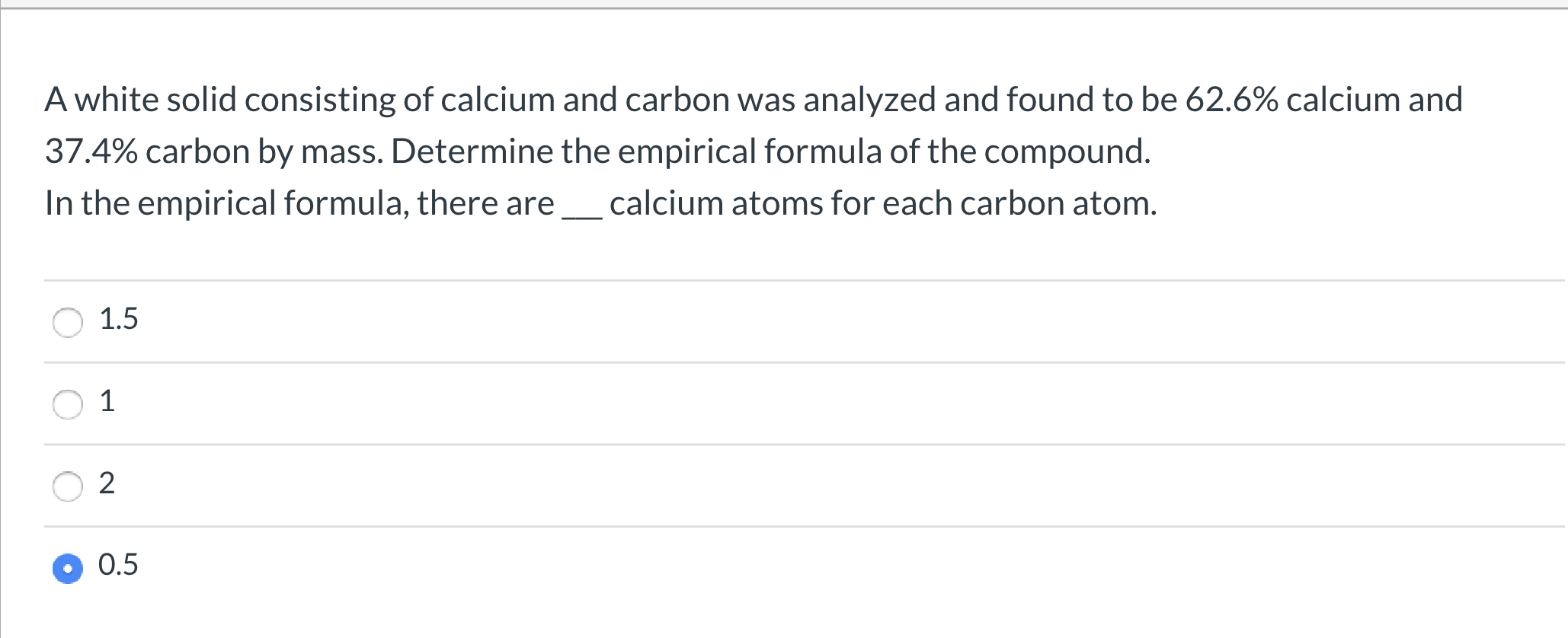 Solved A white solid consisting of calcium and carbon was | Chegg.com