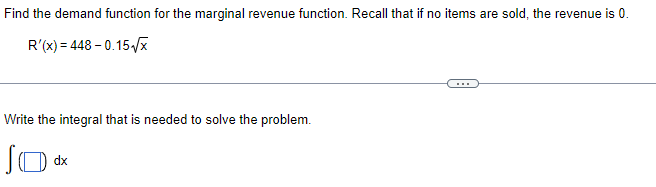Solved Find the demand function for the marginal revenue | Chegg.com