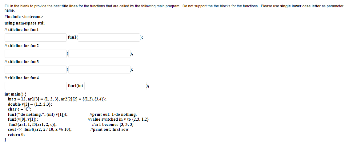 Solved name. \#include using namespace std; // titleline | Chegg.com