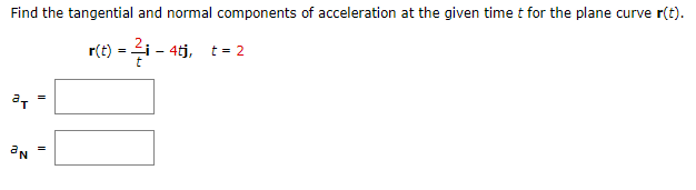 Solved Find the tangential and normal components of | Chegg.com