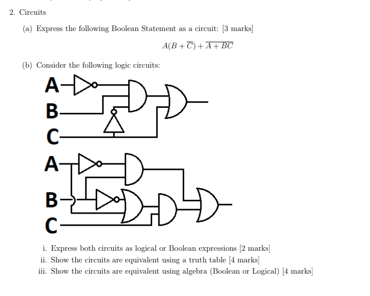 Solved A Express The Following Boolean Statement As A 