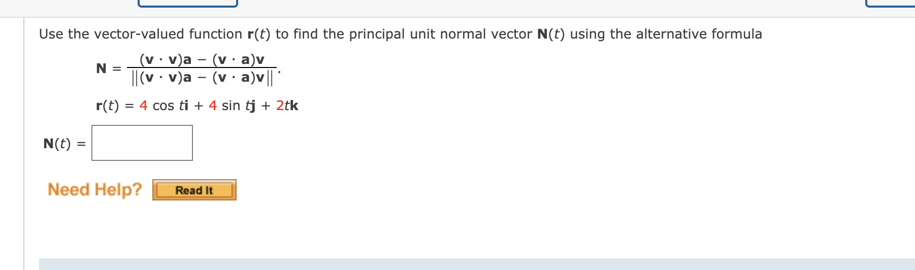 Solved Use The Vector Valued Function R T To Find The