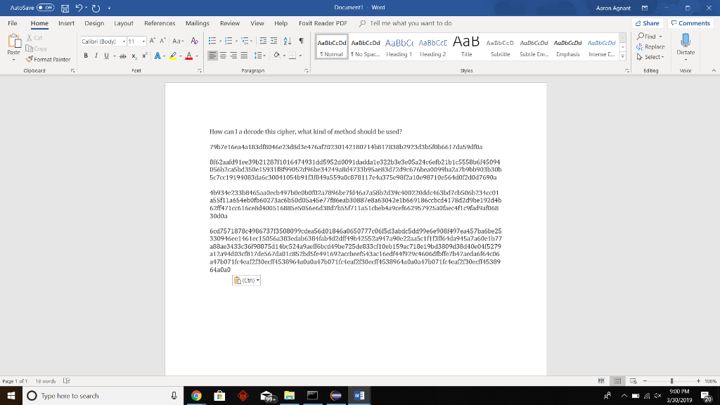 Solved How can I a decode this cipher, what kind of method | Chegg.com