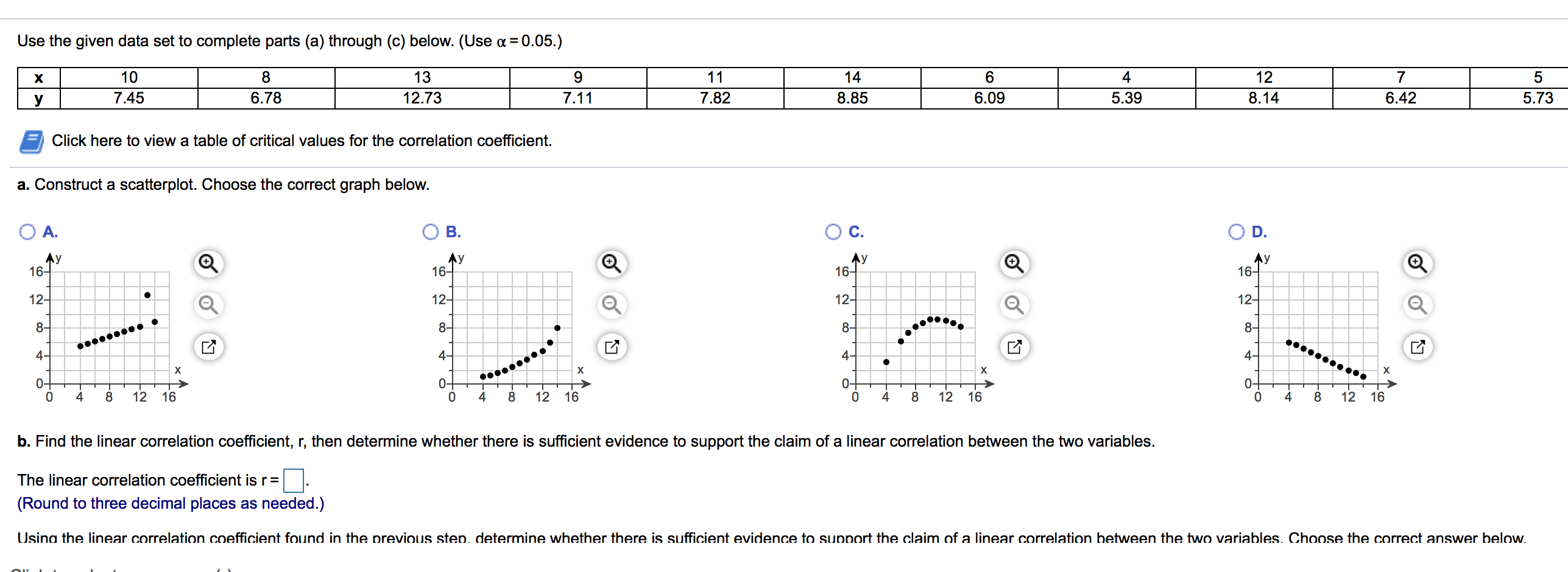 Solved Use the given data set to complete parts (a) through | Chegg.com