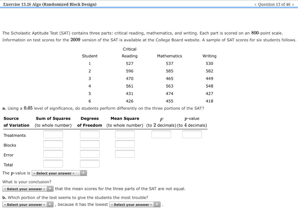 Solved Exercise 13.26 Algo (Randomized Block Design) | Chegg.com