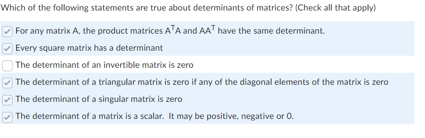 Solved Which of the following statements are true about | Chegg.com
