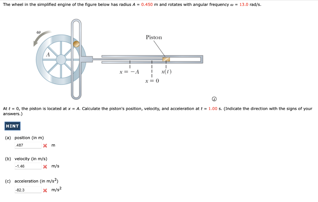 Solved The wheel in the simplified engine of the figure | Chegg.com