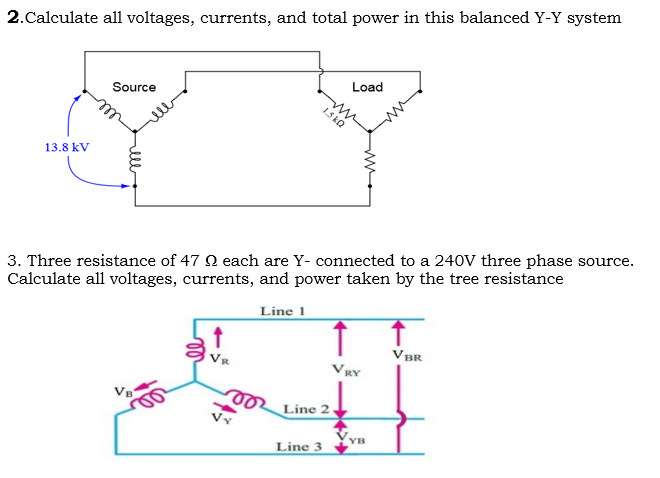Solved 2.Calculate all voltages, currents, and total power | Chegg.com