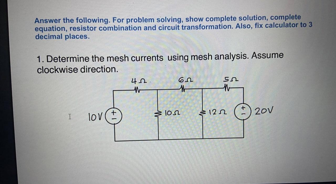 Solved Answer the following. For problem solving, show | Chegg.com