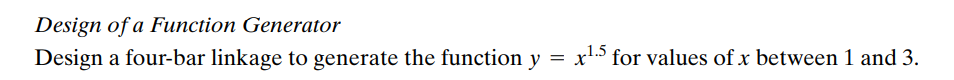 Solved Design of a Function Generator Design a four-bar | Chegg.com