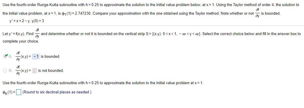 Solved Use the fourth-order Runge-Kutta subroutine with | Chegg.com