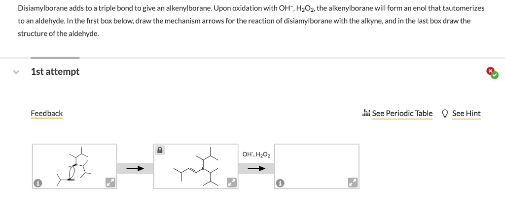 Solved Disiamylborane adds to a triple bond to give an | Chegg.com