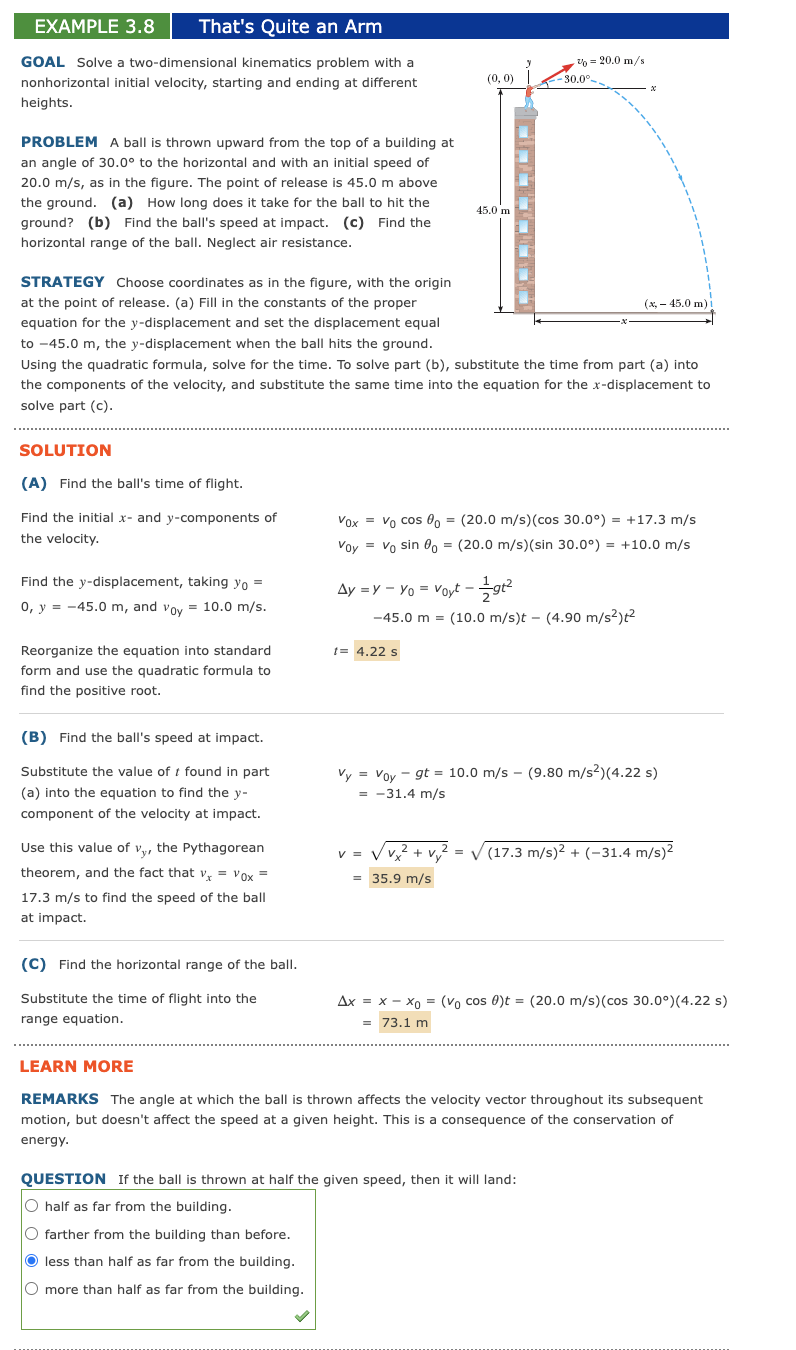 Solved GOAL Solve a two-dimensional kinematics problem with | Chegg.com